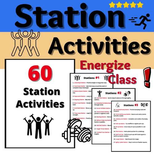 Station Activities Physical Education PE Fitness Gym Resource by ...