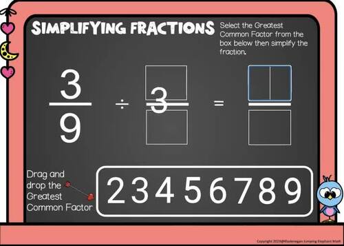Valentine's Day Simplifying Fractions using Greatest Common Factors ...
