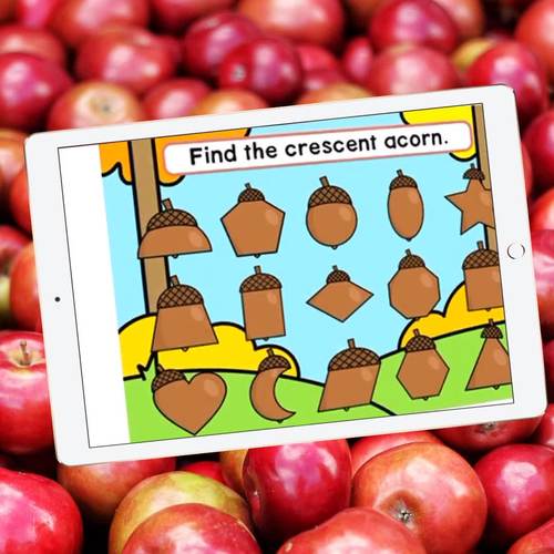 Find the crescent with audio | Autumn shapes BOOM CARDS | TPT