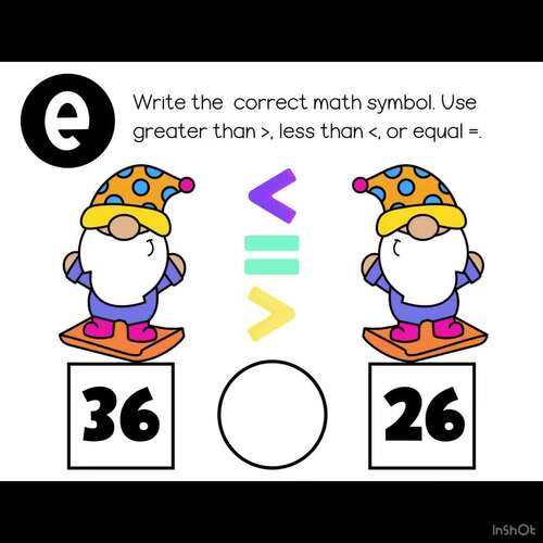 Comparing Numbers Winter Math Task Cards for 1st Grade {Numbers to 99}