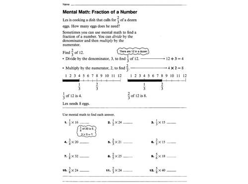Mental Math Fraction of a Number - Video Lesson - Multiply Fractions ...