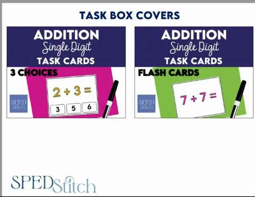 Special Education Math 200+ Single Digit Addition Task Cards for Life ...