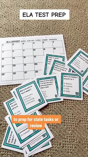 ELA Stations Test Prep Activity - Digital Scoot & Task Cards - 5 Skills