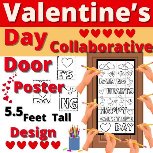 Valentines Day Collaborative Poster Door Decor Bulletin Board Resource