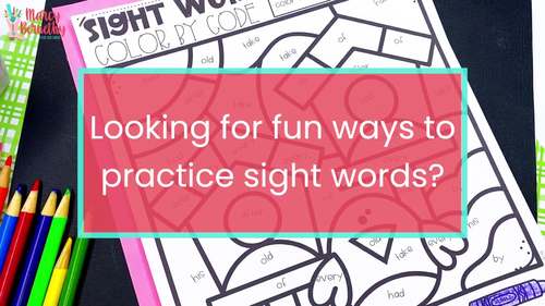 Color by Sight Word Practice Activities - Color by Code with Writing ...
