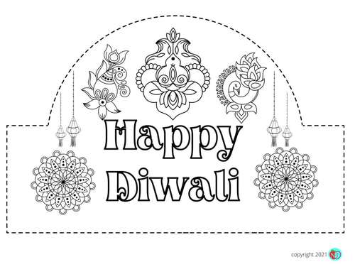 HAPPY DIWALI HATS | COLOR CUT + PASTE HAT ACTIVITY | MAKE DIWALI ...