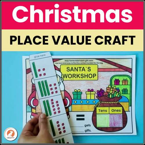 Place Value Christmas Craft Tens and Ones Mat by CleverFox | TPT