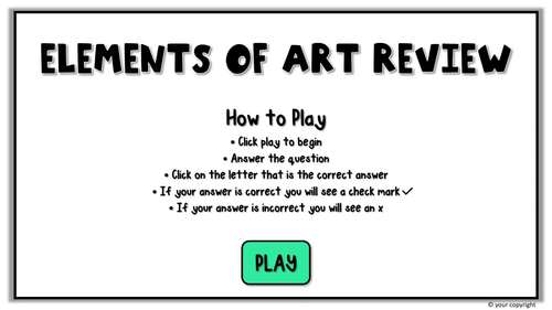 Art Review Game - Elements of Art by Mrs Eversole | TPT