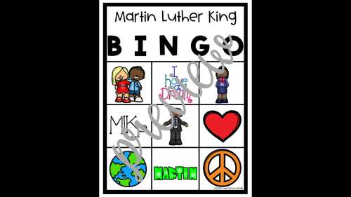 Martin Luther King BINGO MLK Day Activity K-2nd Grades by Teach 2 Grow ...
