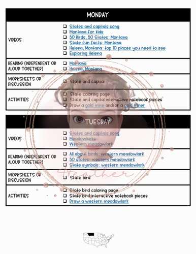 Montana State Unit Study | Capital, Bird, Flower, Flag, Animal | TPT