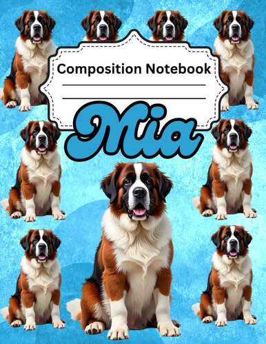 Dogs Breeds Custom Name Composition Notebook Covers – 22 Editable Canva ...