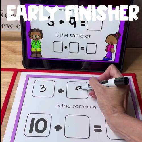 Related Ten Facts 1st Grade No Prep Early Finishers Activity Math Centers