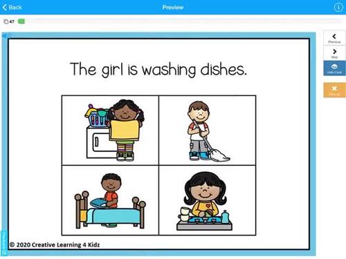 Picture to Sentence Match 1 Boom Cards for Distance Learning | TPT