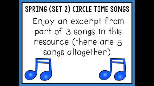 Spring Set 2 Circle Time Songs & Music With Activities | PreK ...