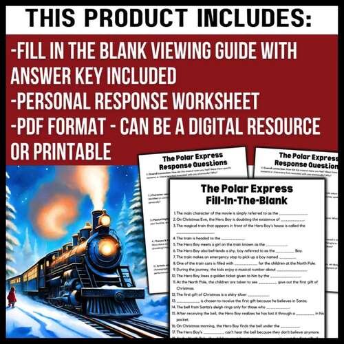 The Polar Express Movie: Fill In The Blank Activity & Response Worksheets