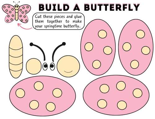 Cut & Glue Printable Butterfly, Build a Butterfly Craft, Activity ...