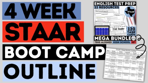 How to Plan STAAR Boot Camp with the English I & II Test Prep Mega Bundle