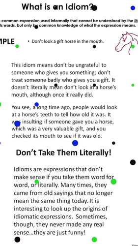 Idiom Worksheets - Finding Idioms in the Story with Easel Digital and Print