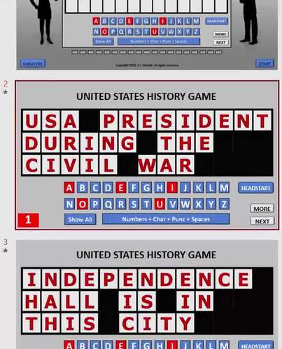 U. S. HISTORY GAME by Training Masters | TPT