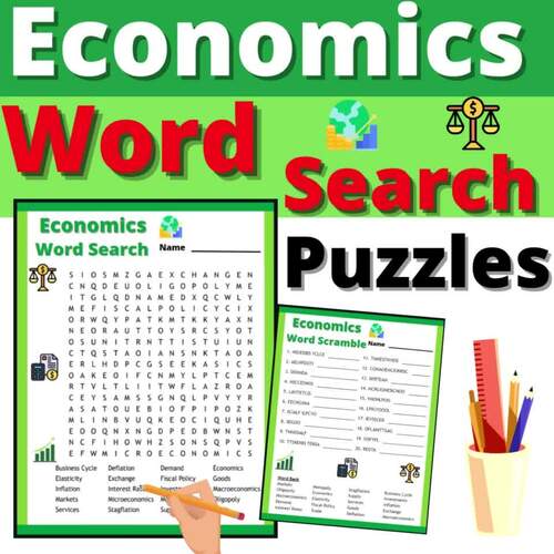 Economics Word Search Puzzles Vocabulary Economy Business No Prep