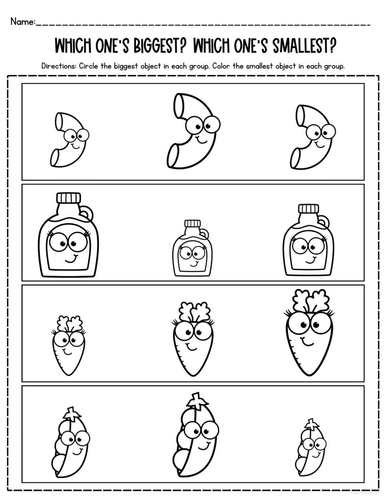 BIG AND SMALL- COMPARING SIZES by sheetworm | Teachers Pay Teachers