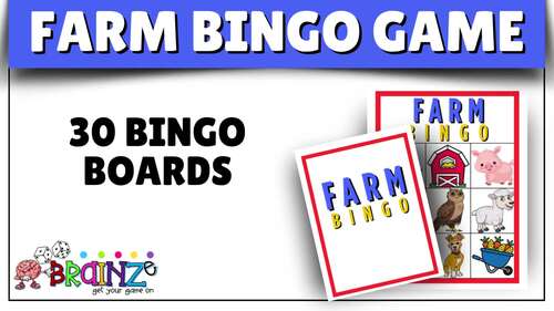 Farm Animal Bingo Activity | Printable Classroom Game | Farm Centers by ...