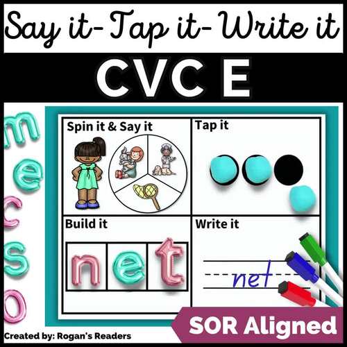 CVC e Short Vowel Orthographic Mapping - No-Prep Center Activity