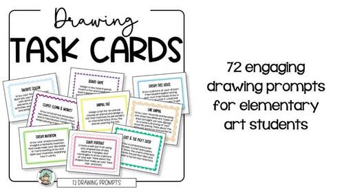 Drawing Task Cards • 72 Drawing Ideas for Elementary Art | TPT
