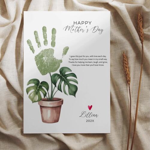Editable Valentines Day Handprint Poem Flower Pot Toddler Parent Gift ...