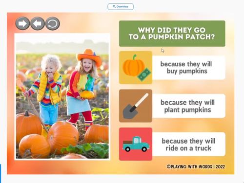 Fall Answering Why Questions With & Without Choices BOOM CARDS™ | TpT