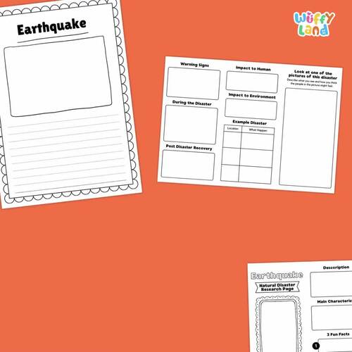Earthquake Natural Disaster Research Project | Earth Science Worksheets