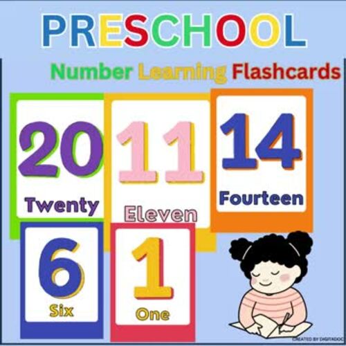 Number Learning Flashcards (Flash Cards) Math 1-20 Back to School ...