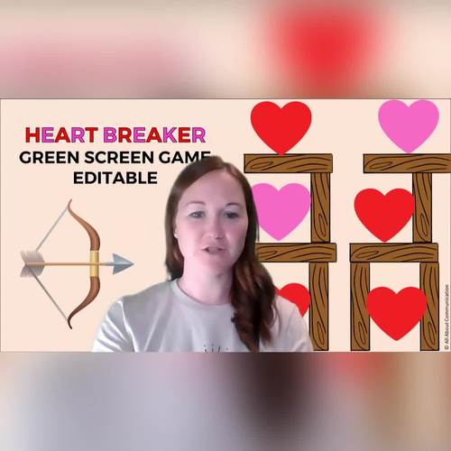 GREEN SCREEN Valentine's Day Game/Heart Breaker/Editable | TPT