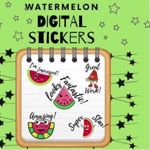 Virtual Watermelon Digital Stickers Great for SeeSaw or Online Distance ...