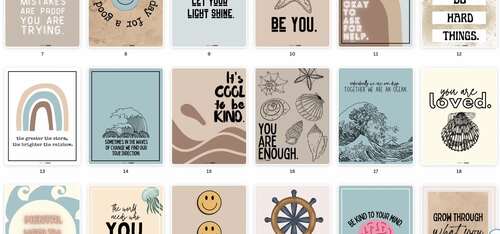 Neutral Coastal Ocean Growth Mindset and Mental Health Posters ...