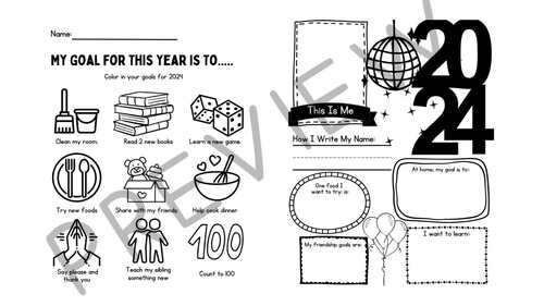 New Years Resolution Goal Setting Pack by Grow With Beck | TPT