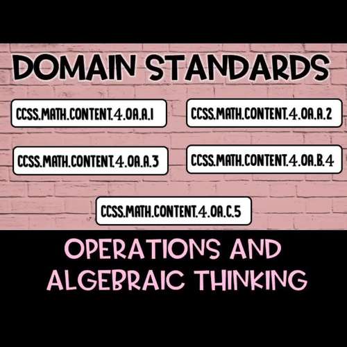 Grade 4 - USA Common Core Standards Mathematics - Learning Goals Posters