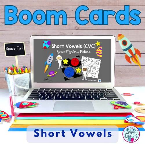 Boom Cards™ Short Vowels Space Mystery Picture Phonics Review | TPT