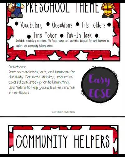 Community Helpers Theme by Easy ECSE | TPT