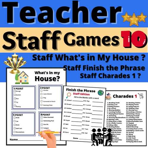 Icebreakers Teacher Staff Charades Trivia Resource Activity Games 10 Group