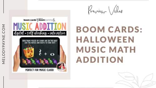 Halloween Music Boom Cards™: Halloween Music Math Addition Notes & Rests