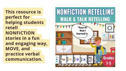 RETELLING A NONFICTION STORY: Printable Interactive Walk and Talk ...