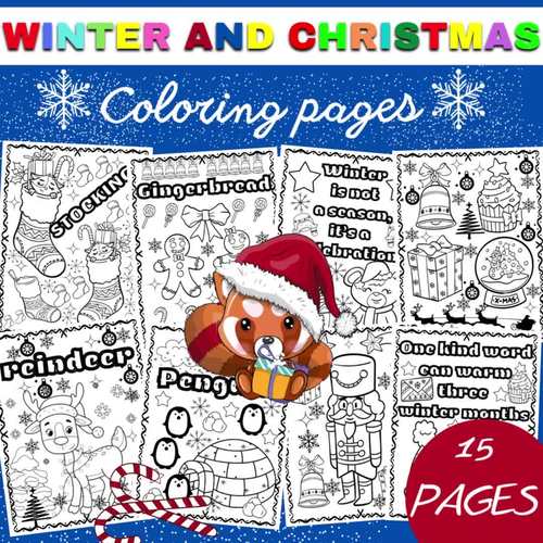 Winter & Christmas Themed Coloring Pages| December Activities for Kids