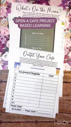 Open a Cafe - Middle & High School Project Based Learning Unit Careers PBL
