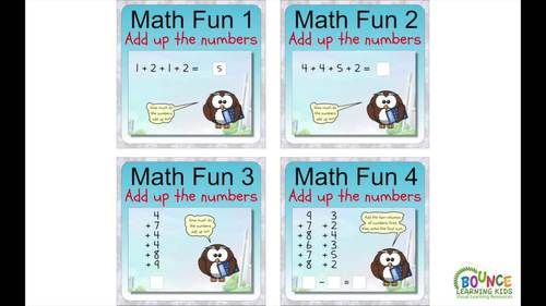 Math Fun 1: Add the numbers together (BOOM distance learning math puzzles)