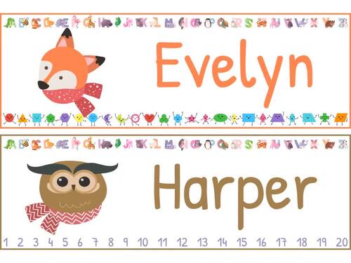Editable Winter Desk Name Tags for Students: 30 Winter Animal Designs ...