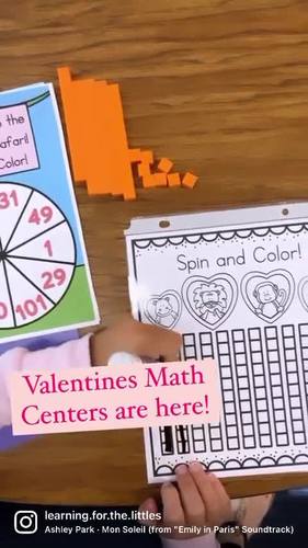 Valentine's Day 1st Grade Math Centers by Learning for the Littles