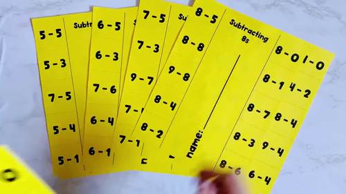 Subtraction Fact Fluency Practice | Flap Books by Coloring Sunshine
