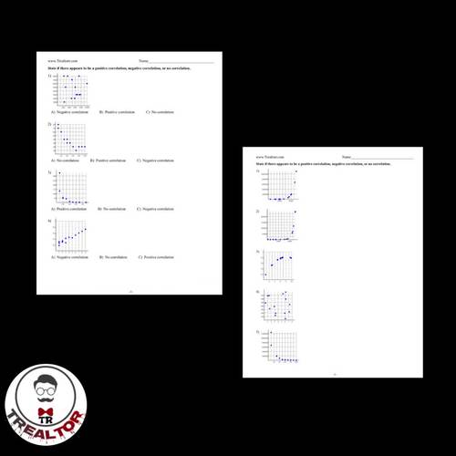 Scatter Plot Correlation Worksheet Pdf Answers Algebra Math Worksheets
