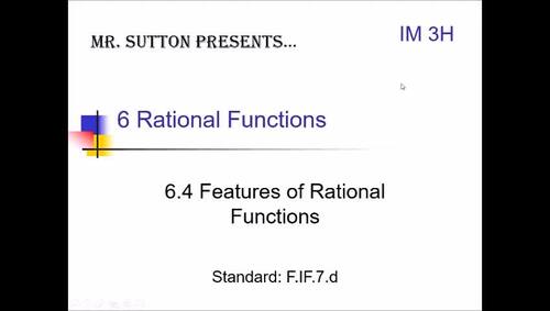 Features of Rational Functions by Mr Sutton Presents | TPT